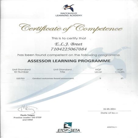 Assessor Learning Programme | PDF