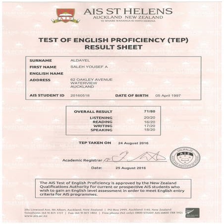 TEP test Saleh result | PDF