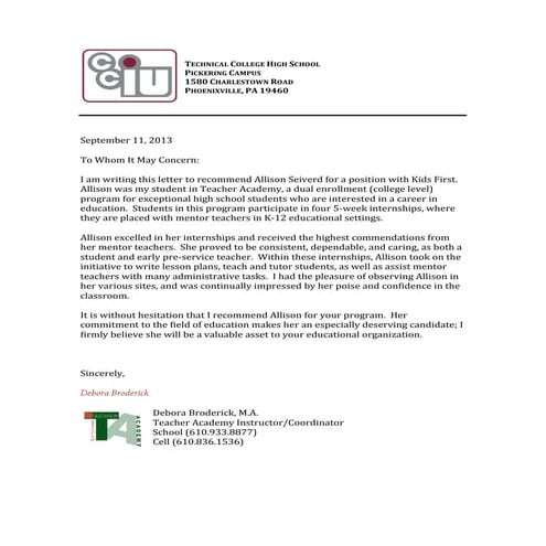 Letter of Rec 2 | PDF