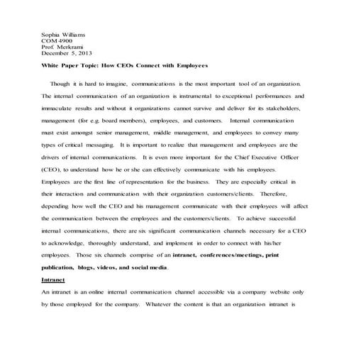 White Paper Assignment FINAL | PDF