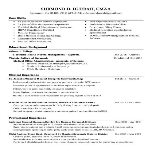 Submond Durrah Resume | PDF