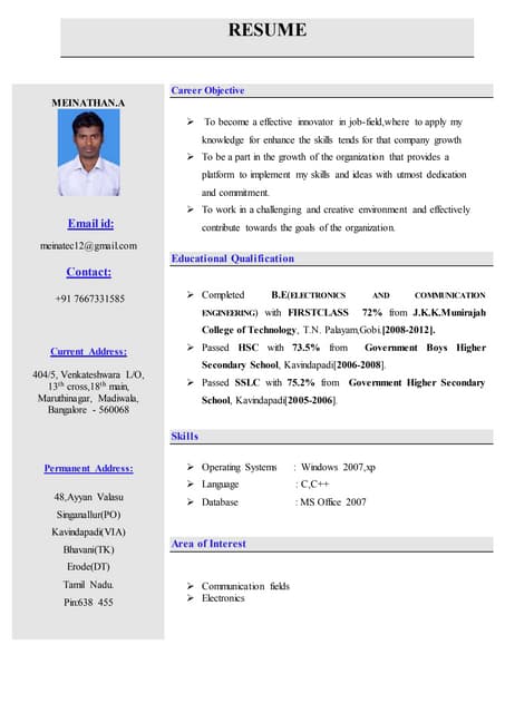 revathi Resume new (1) | PDF