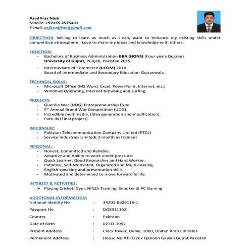 ASF Nasir CV-May 2016 | DOC