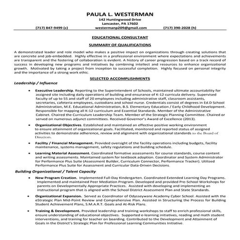 Westerman, Paula - Resume | PDF