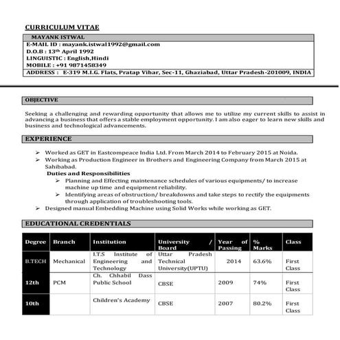 Mayank Resume | DOCX