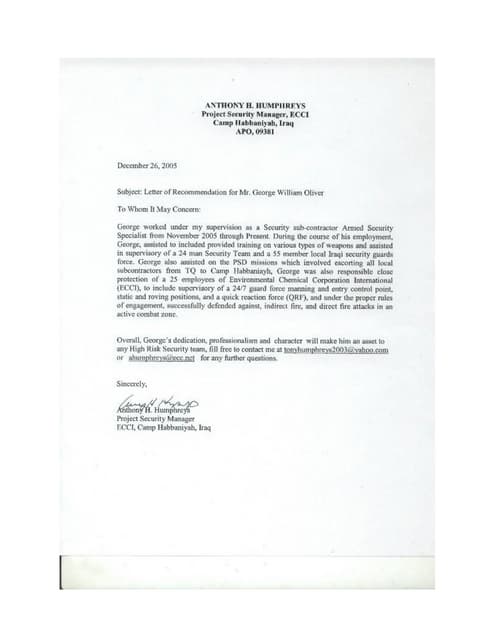 Letter of Recommendation LBG | PDF