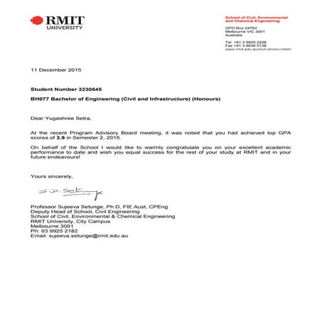 Commendation letter 2015 | PDF | Civil Engineering Industry | Industries
