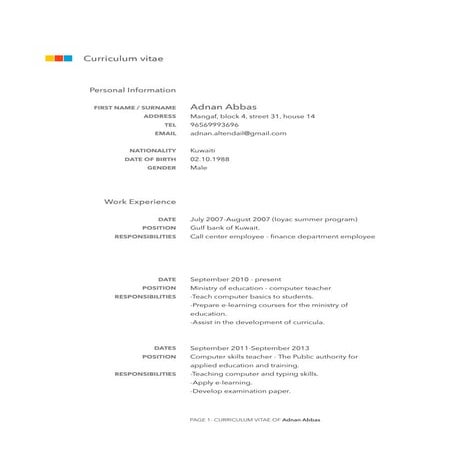 My english CV | PDF