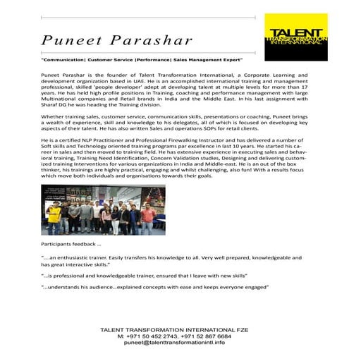 Puneet Parashar Profile | PDF