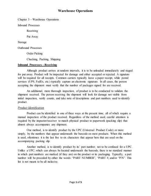 warehouse sample warehouse management policy and procedures guideline…