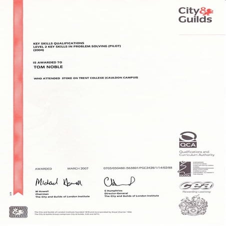 City and Guilds Key Skills lvl 2 Problem Solving | PDF