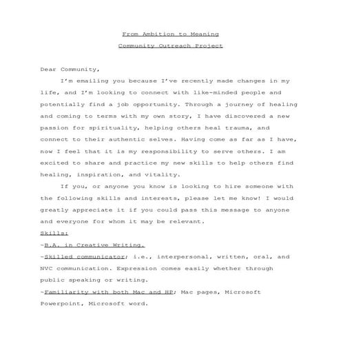 Letter of hope | PDF