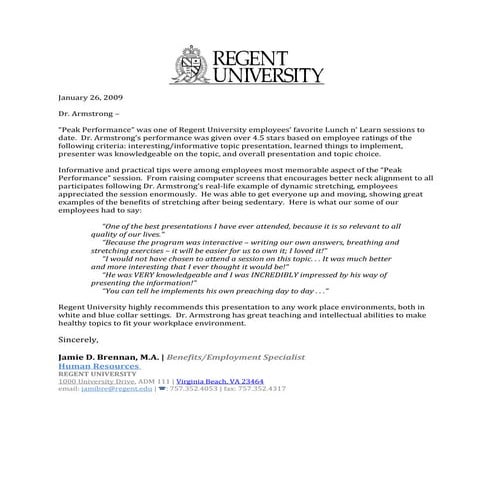REGENT U. TESTIMONIAL | DOC