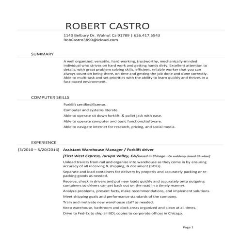 ROBERT CASTRO | DOC
