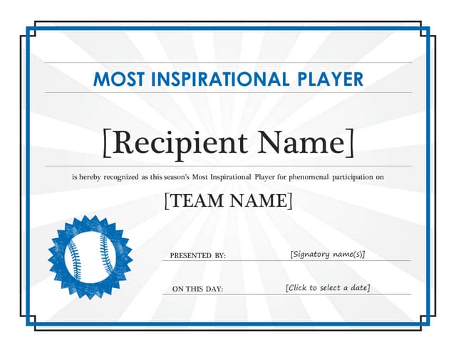 Award Template Word
