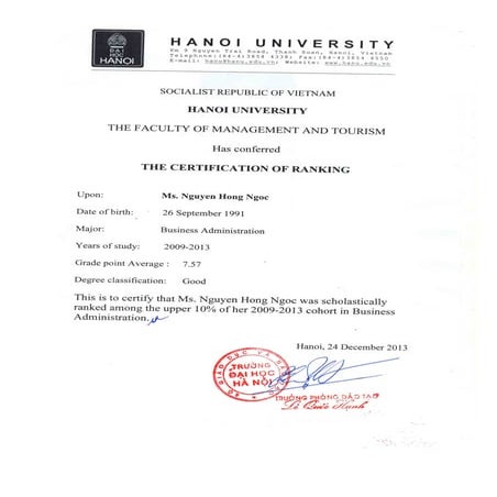 9. Certification of ranking | PDF
