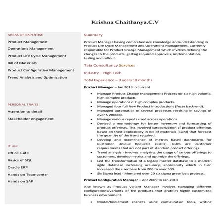 Krishna Chaithanya - Resume | PDF