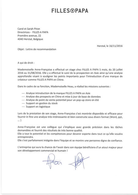 recommandation letter DFO | PDF