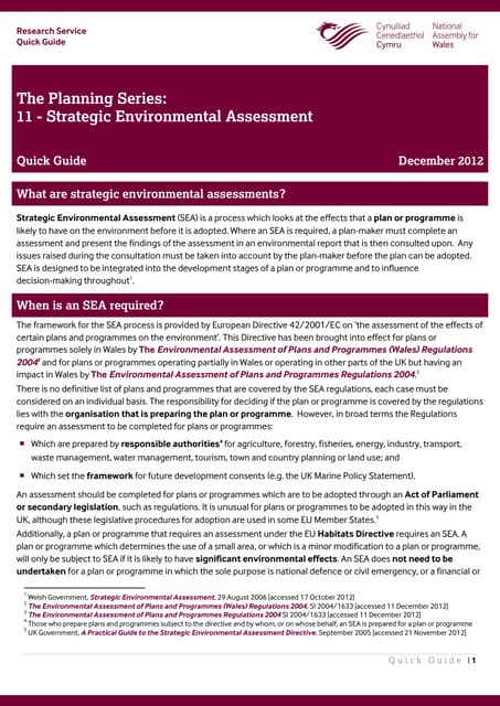 Strategic Environmental Assessments Explained Pdf