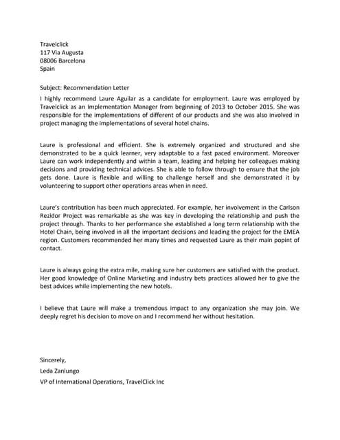 Natalie Daczkowski- Recommendation Letter | DOCX | Human Resources ...