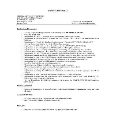 Resume_Tejeswara_Rao_T | DOC