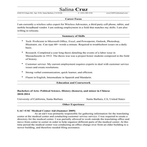 New SAC resume.doc copy | PDF