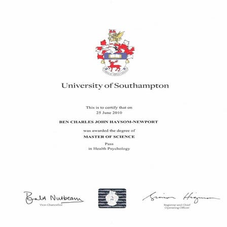 Certificate MSc | PDF