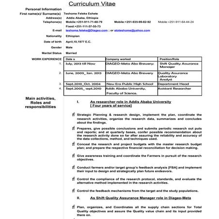 Updated Curriculum Vitae | PDF