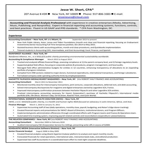 Jesse Short, Cpa presentations