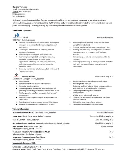 Cover Letter Rayane Tarabah | PDF