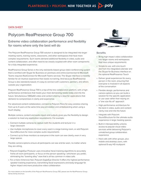 polycom group 550 datasheet - Polycom Group Series | PDF