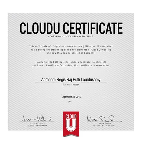 Cloud-U-Certificate-Abraham | PPT
