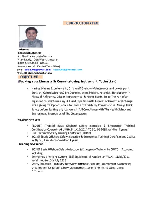 Instrumentation Engineer Resume | DOC