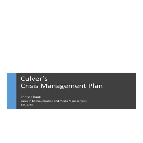 Crisis Management Plan | PDF