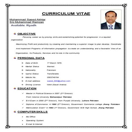 Saeed Akhtar CV | DOCX