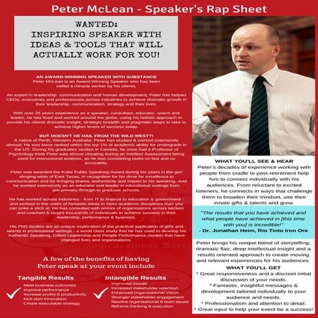 Peter McLean Speaker Sheet 2016 | PDF