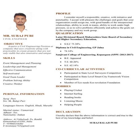 suraj resume COCUBES | PDF