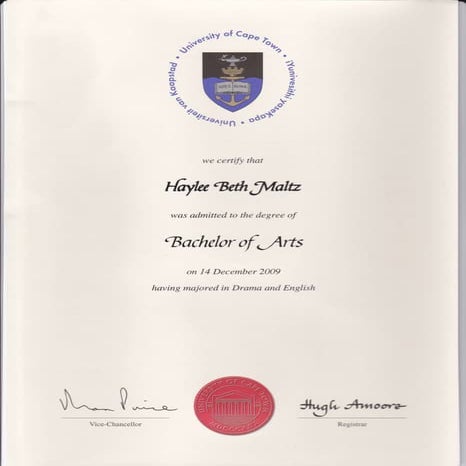 Bachelor of Arts Certificate | PDF