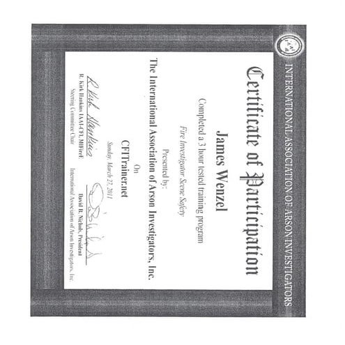 Arson Investigation Certs | PDF
