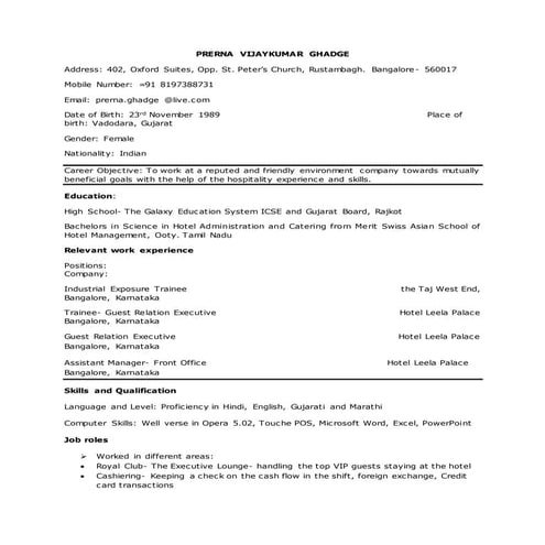 Prerna Resume | PDF