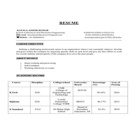 ASHOK RESUME - Copy | PDF