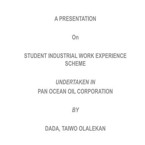 My SIWES Presentation | PPTX