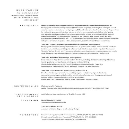 RW 2016 Resume | PDF | Business | Business and Finance