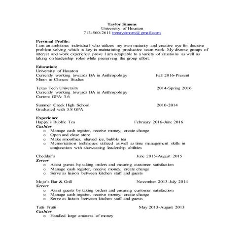 Resume | RTF