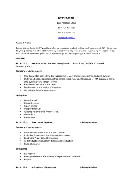 Resume of Thandeka Tshepiso Kgiba