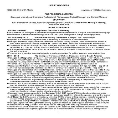 Resume for Jerry Rodgers | PDF