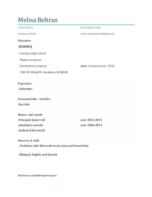 Samuel Lilly's Official Resume | PDF