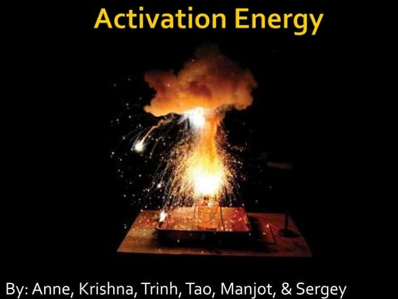 Chem 2 - Chemical Kinetics VIII: The Arrhenius Equation, Activation ...