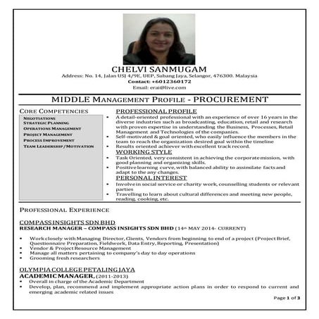 Resume-Chelvi Sanmugam Latest | PDF