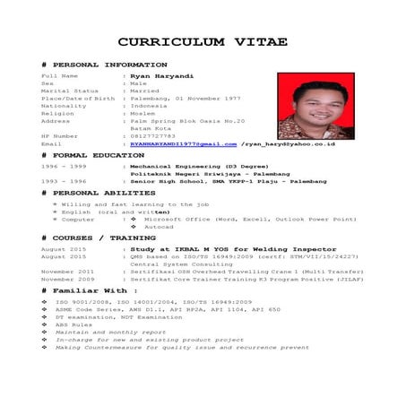 CV ryan haryandi | PDF